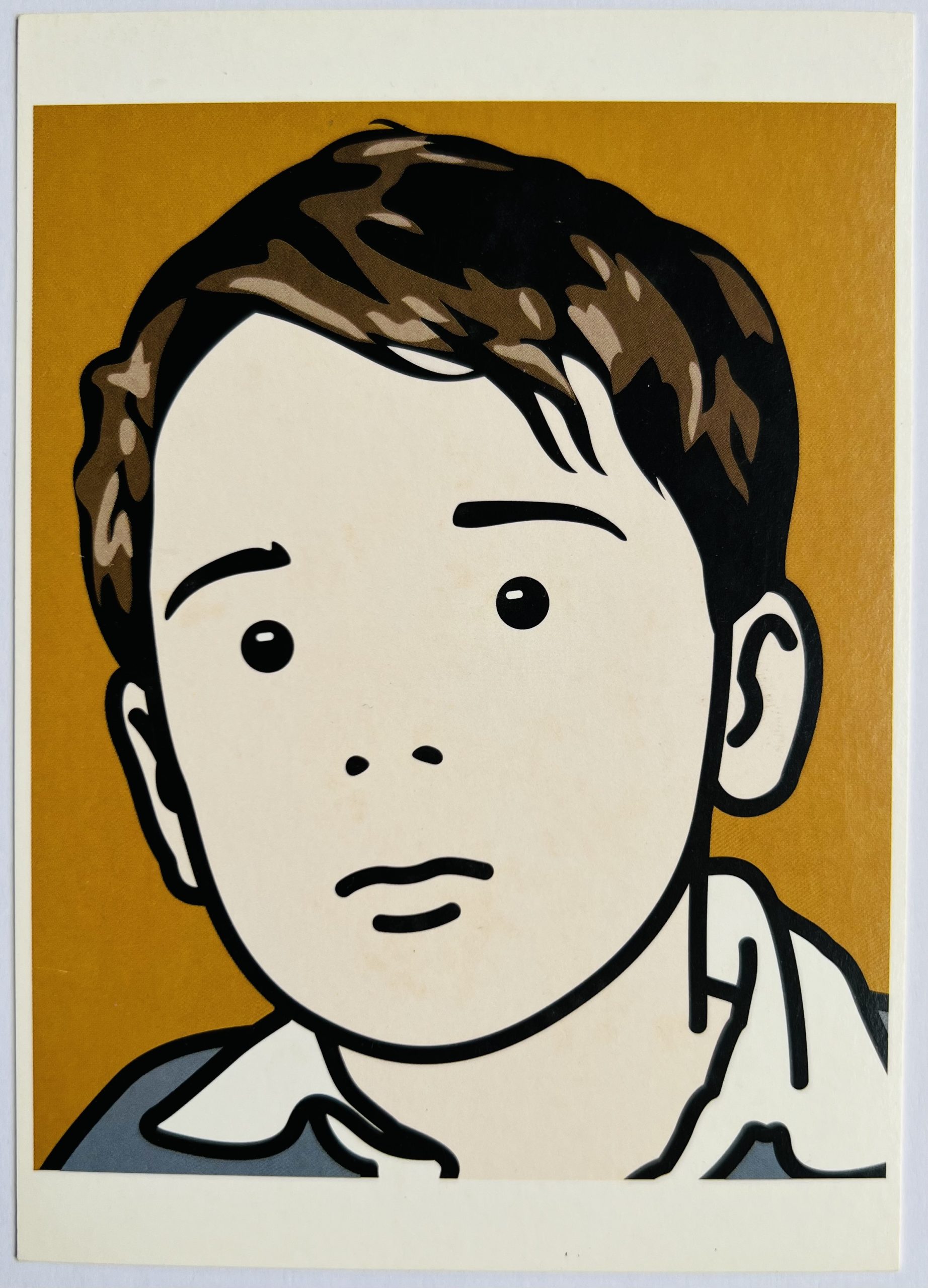 Sam Schoolboy Julian Opie Vintage Postcard from 2001