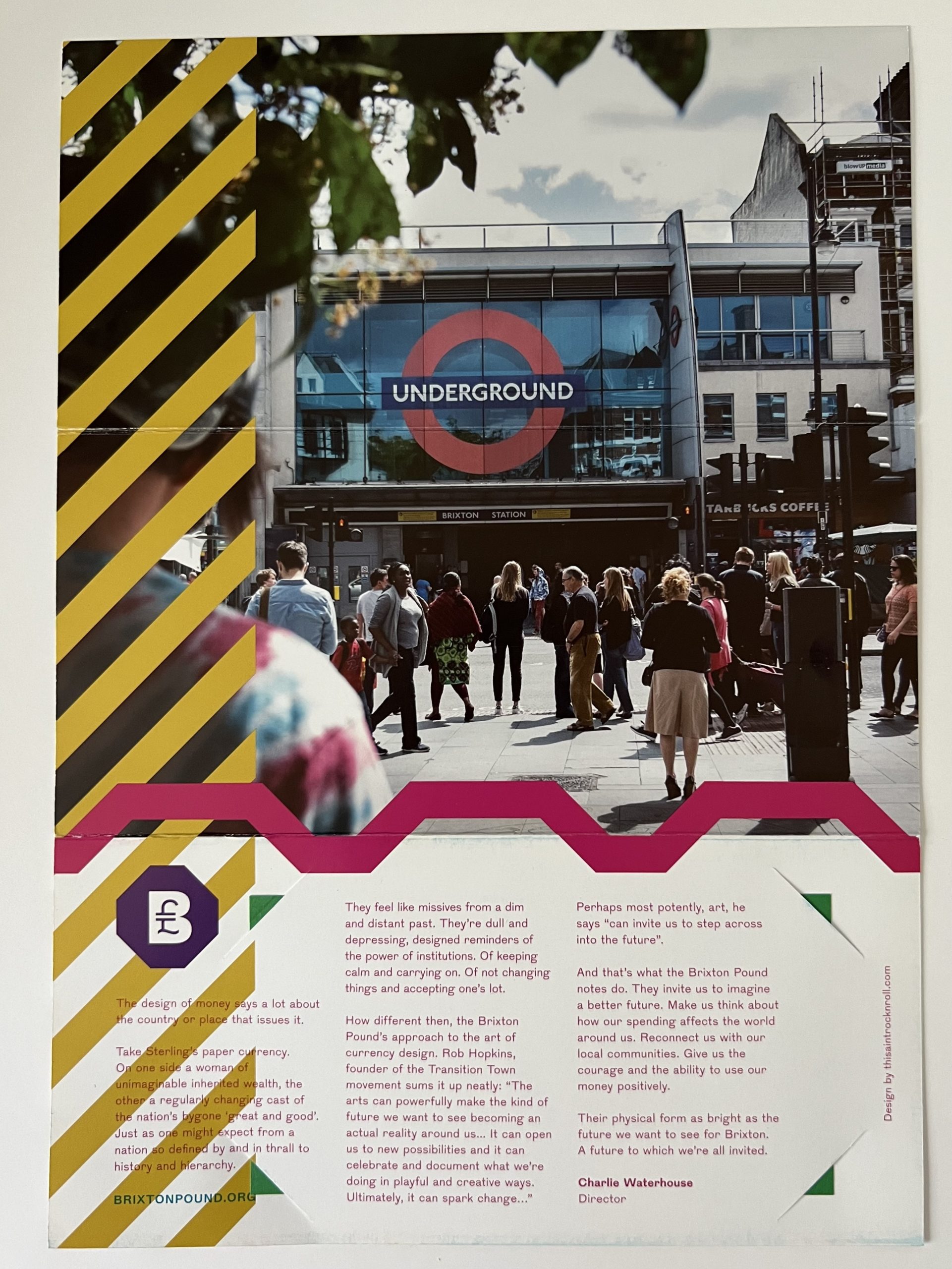 Jeremy Deller Brixton Pound Limited Edition £5 Note with folder